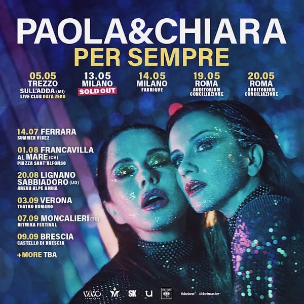 Paola & Chiara: annunciato il "Paola & Chiara Per Sempre - Estate"