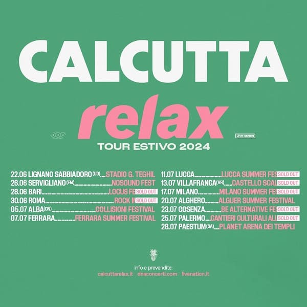 Calcutta: sold out per la data milanese del "Relax Tour Estivo 2024"